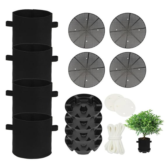 Fuliko 4 Pack Self-Watering Pots Elevated Plant Saucers, Auto Plant ...