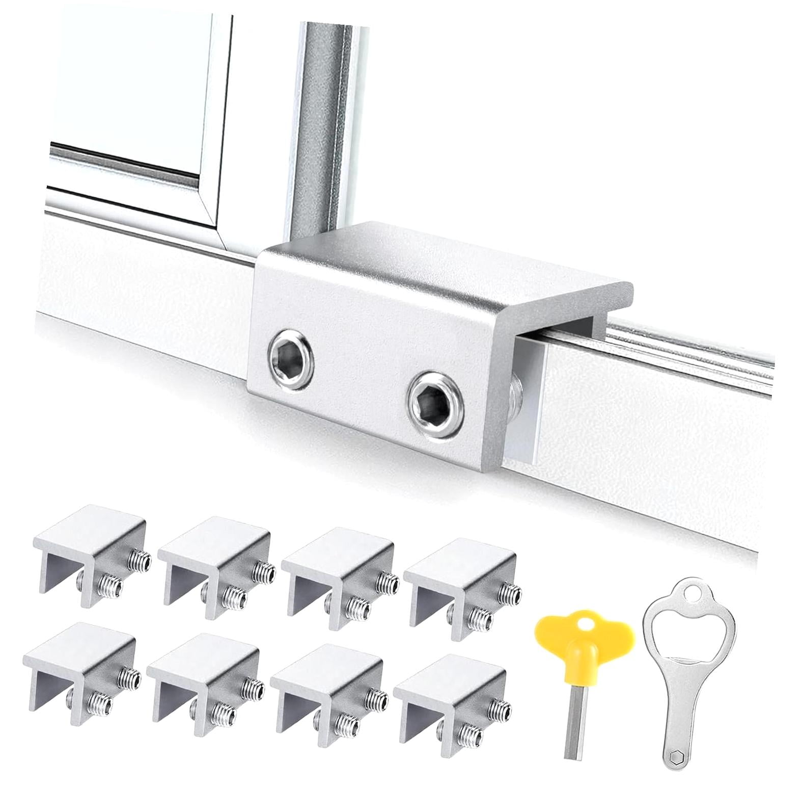 Fuliko 4 Pack Sliding Window Locks with Key, Adjustable Security Locks ...