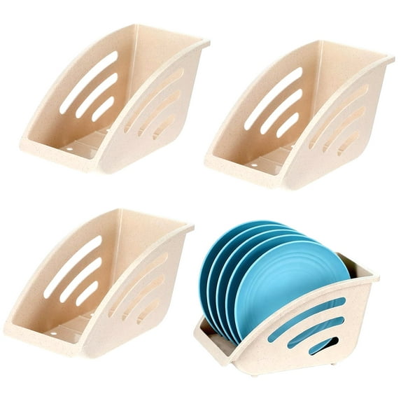 Fuliko 4 Pcs Paper Plate Holder, 10 Inch Plastic Paper Plate Dispenser ...