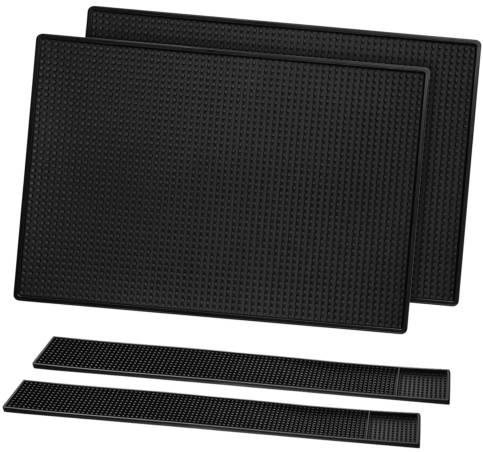 Fuliko 4 Pcs Thick Rubber Mats for , 2 Different Sizes 18" 12"+24" 3 ...