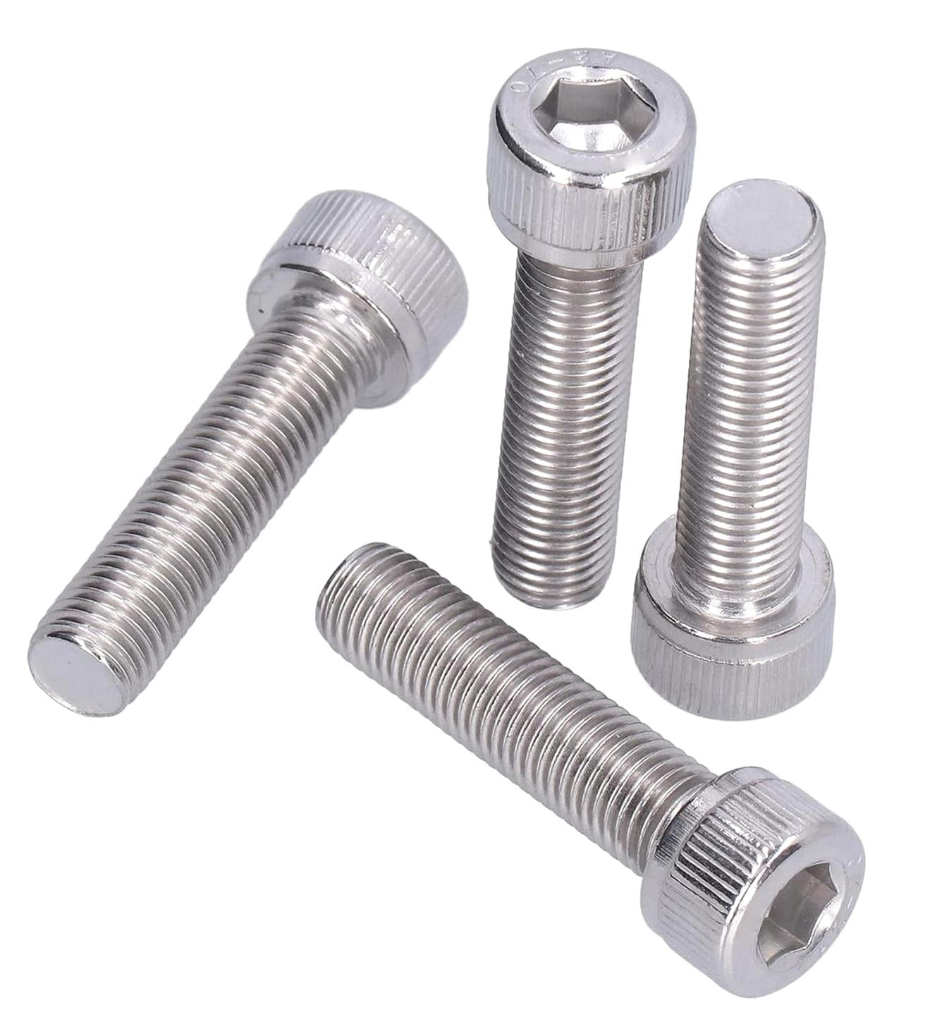 Fuliko 4 Pieces M10 Hex Bolt Socket Hex Socket Bolt Stainless Steel 1.25mm Fine Thread Machine ...