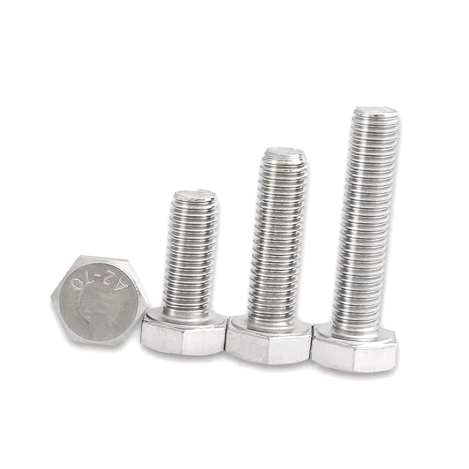 Fuliko 4 Pieces M12 Hex M12-1.75 80mm UNC Hex Screw Bolts A2-70(304 ...