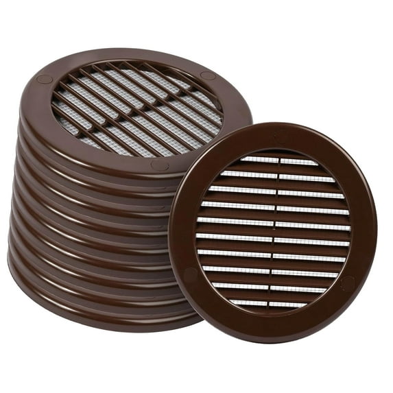 Fuliko 4" Round Air Vent Cover – Brown Plastic Soffit Air Vent ...