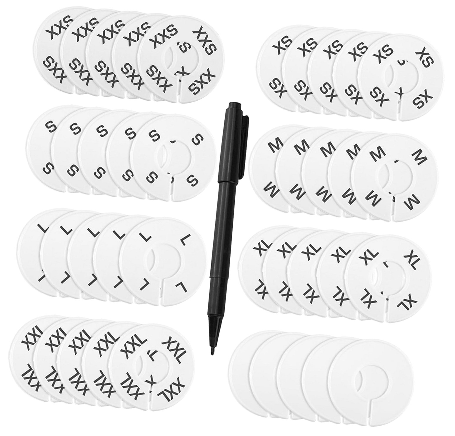 Fuliko 40 Pieces Clothing Size Dividers Retail Round Closet Size ...