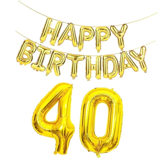 Fuliko 40th Birthday Decorations for 40 Balloon Figures Number 40 Foil ...
