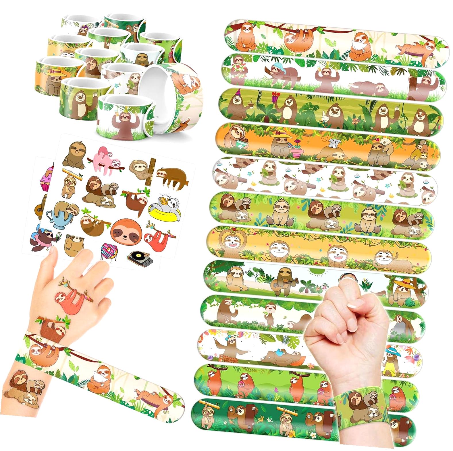 Fuliko 48 Piece Sloth Celebration Kit: 24 Pieces & 24 Pieces Slap ...