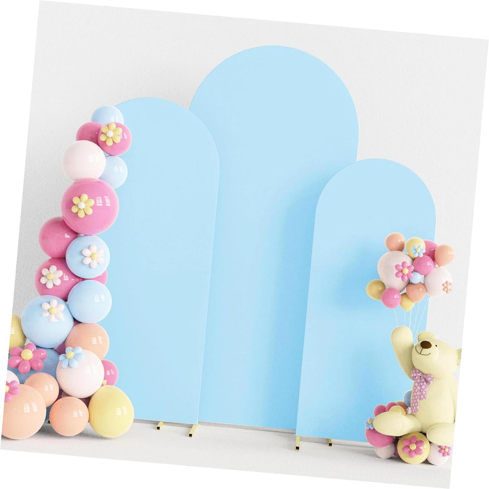 Fuliko 4FT, 5FT, 6FT Dusty Blue Round Top Chiara Backdrop Cover Set for ...