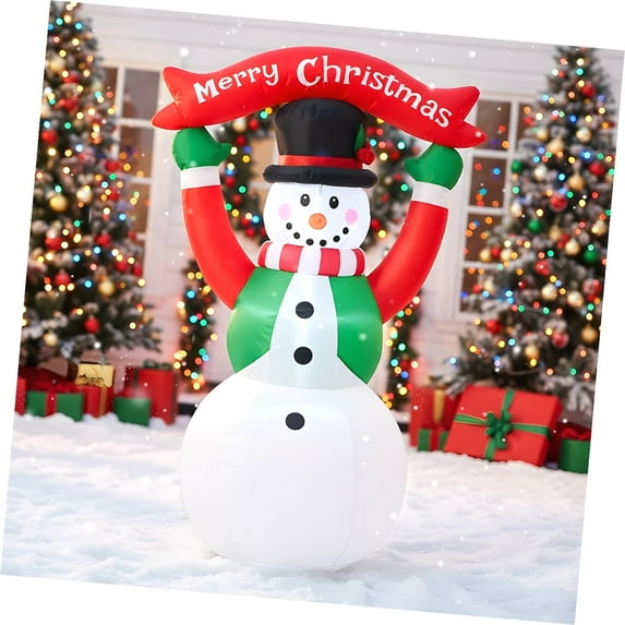 Fuliko 4FT Christmas Inflatables Blow Christmas Snow Man Holding Sign ...