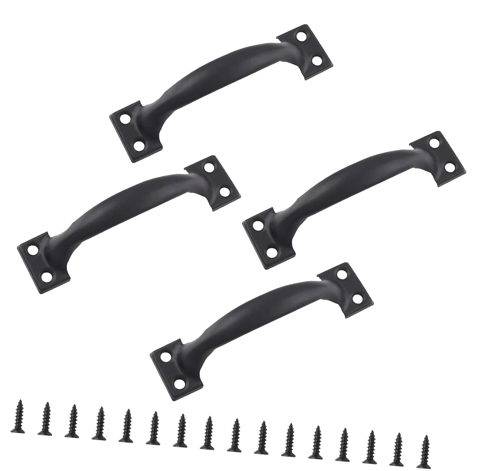 Fuliko 4pcs 4 Inch Barn Door Pulls Utility Cabinet Handles, Screw in ...