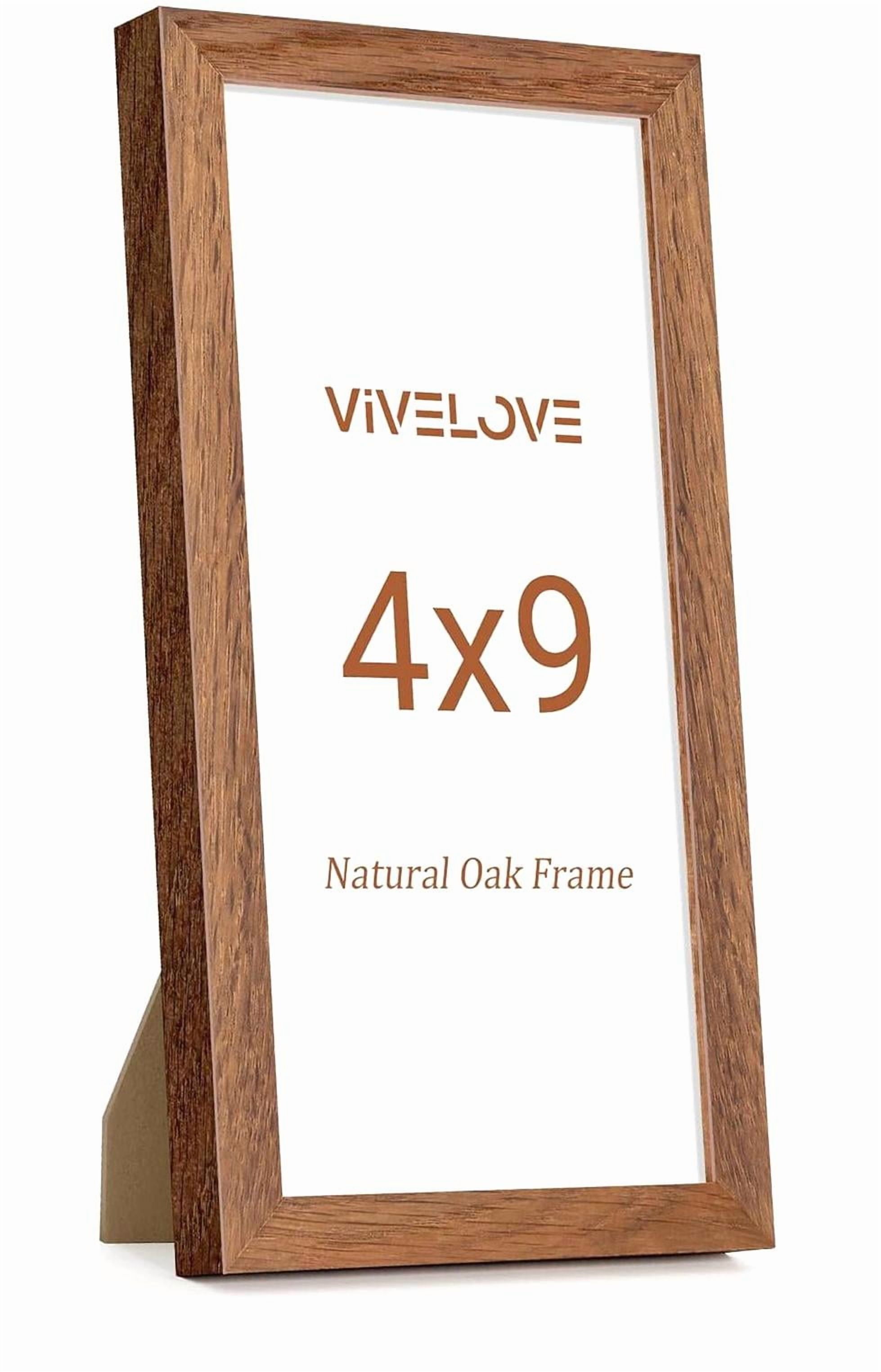 Fuliko 4x9 Picture Frame, Natural 4 x 9 Wooden Frame with Tempered ...
