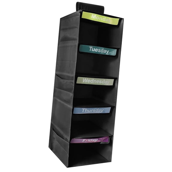 Fuliko 5-Day Weekly Clothes Organizer Days of The Week Hanging Storage ...