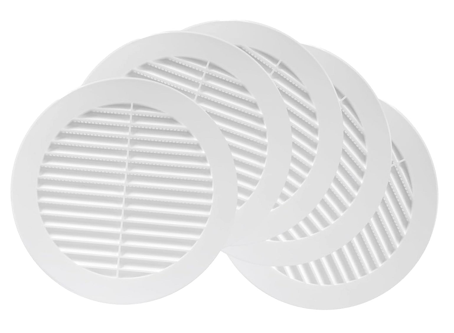 Fuliko 5-Pack 6'' Inch Plastic White Vent Covers with Flange Round ...