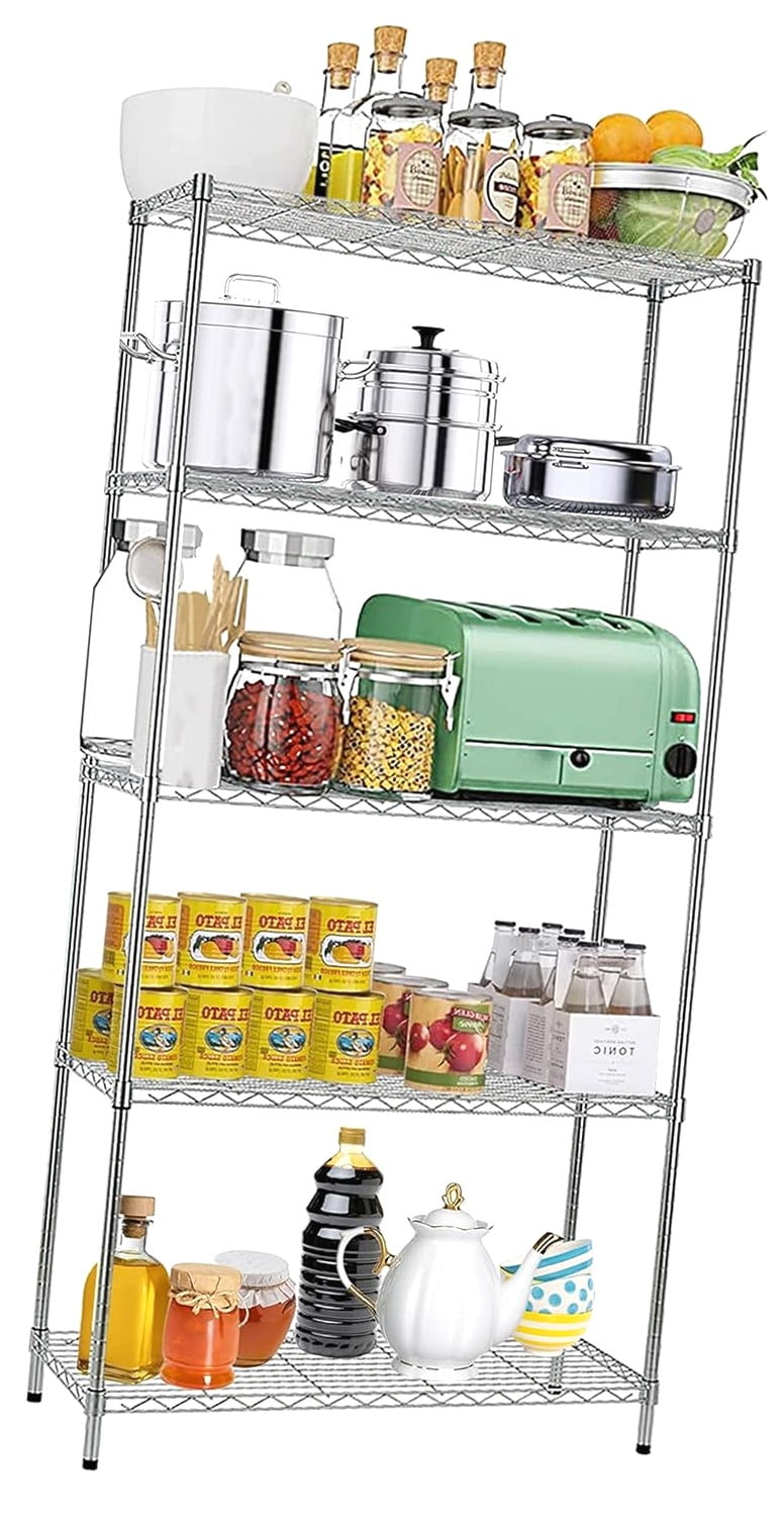 Fuliko 5-Tier Metal Wire Shelving Unit with Height NSF Certified ...