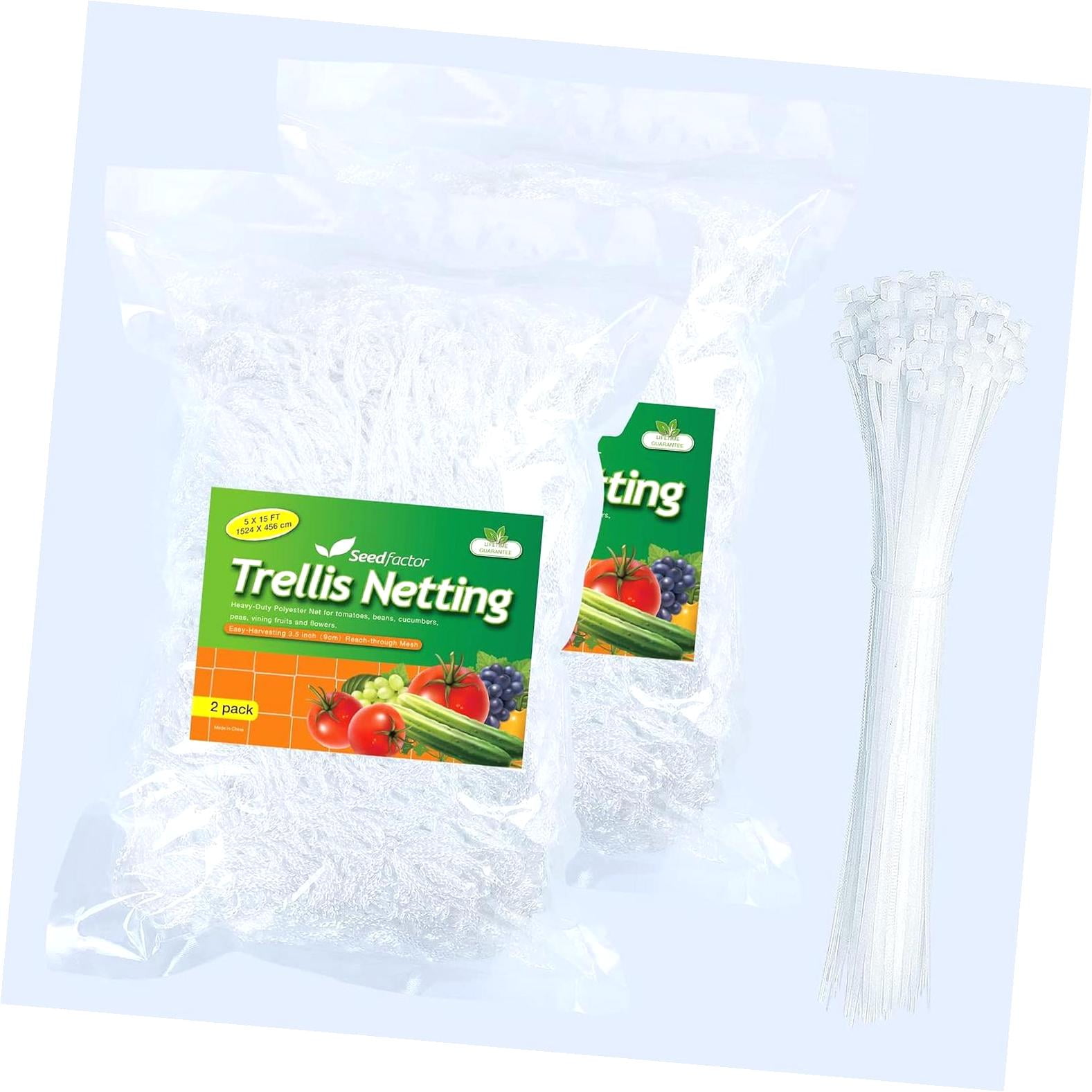 Fuliko 5 x 15 ft. Plant Trellis Netting, Heavy-Duty Polyester Grow Net ...