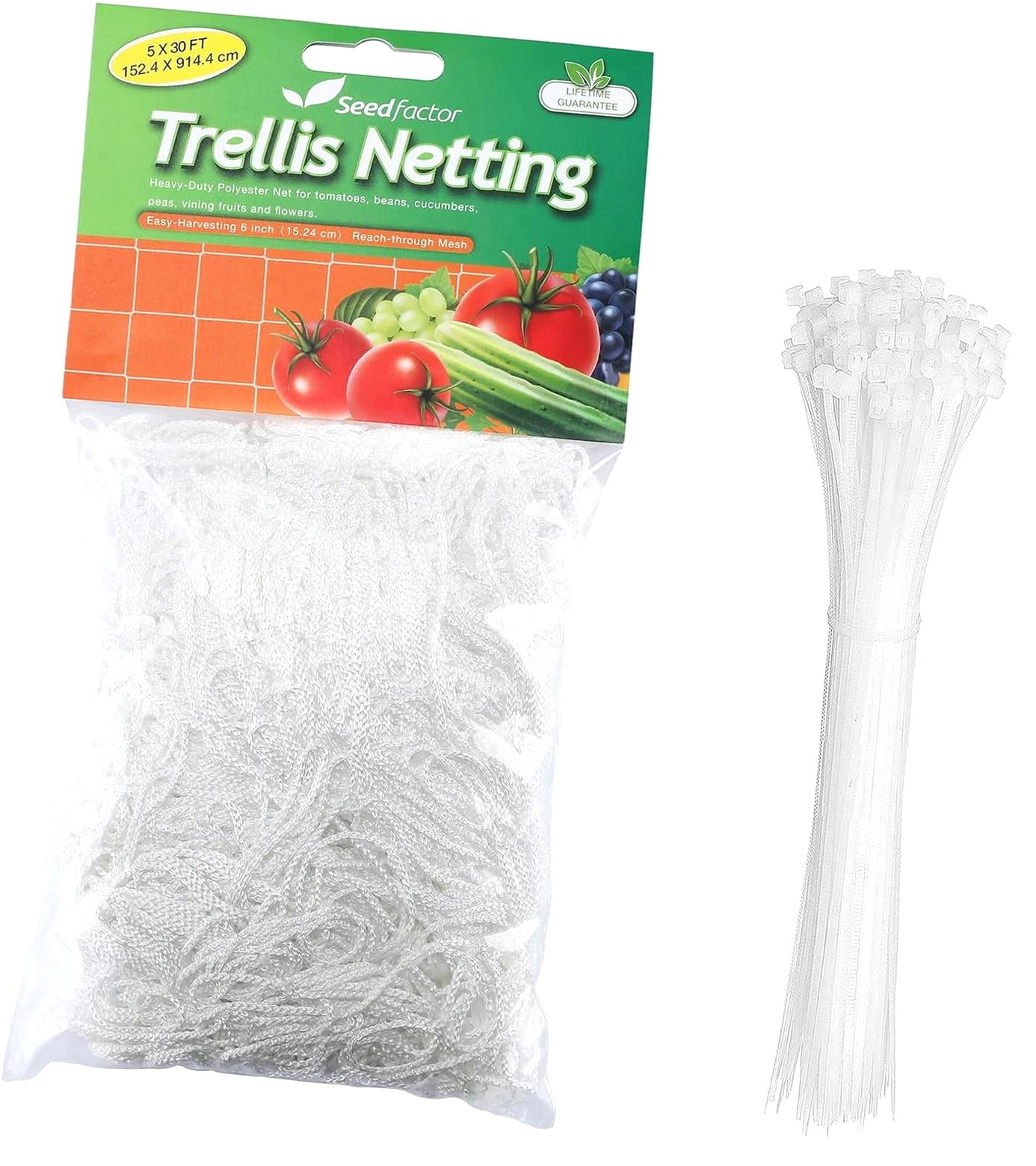 Fuliko 5 x 30 ft. Plant Trellis Netting, Heavy-Duty Polyester Grow Net ...