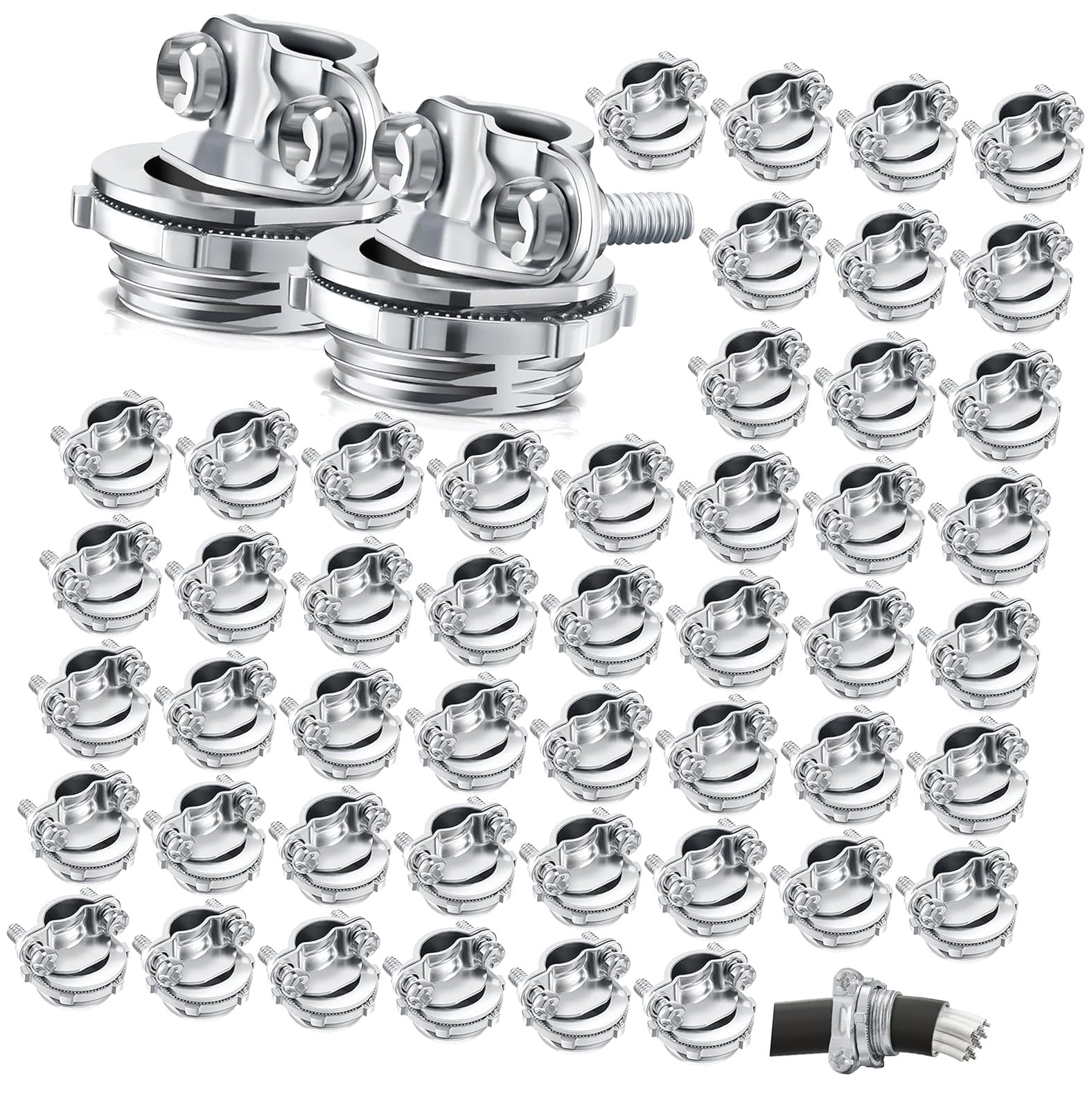 Fuliko 50 Pcs Clamp Type Cable Connectors Conduit Clamp for Electric ...