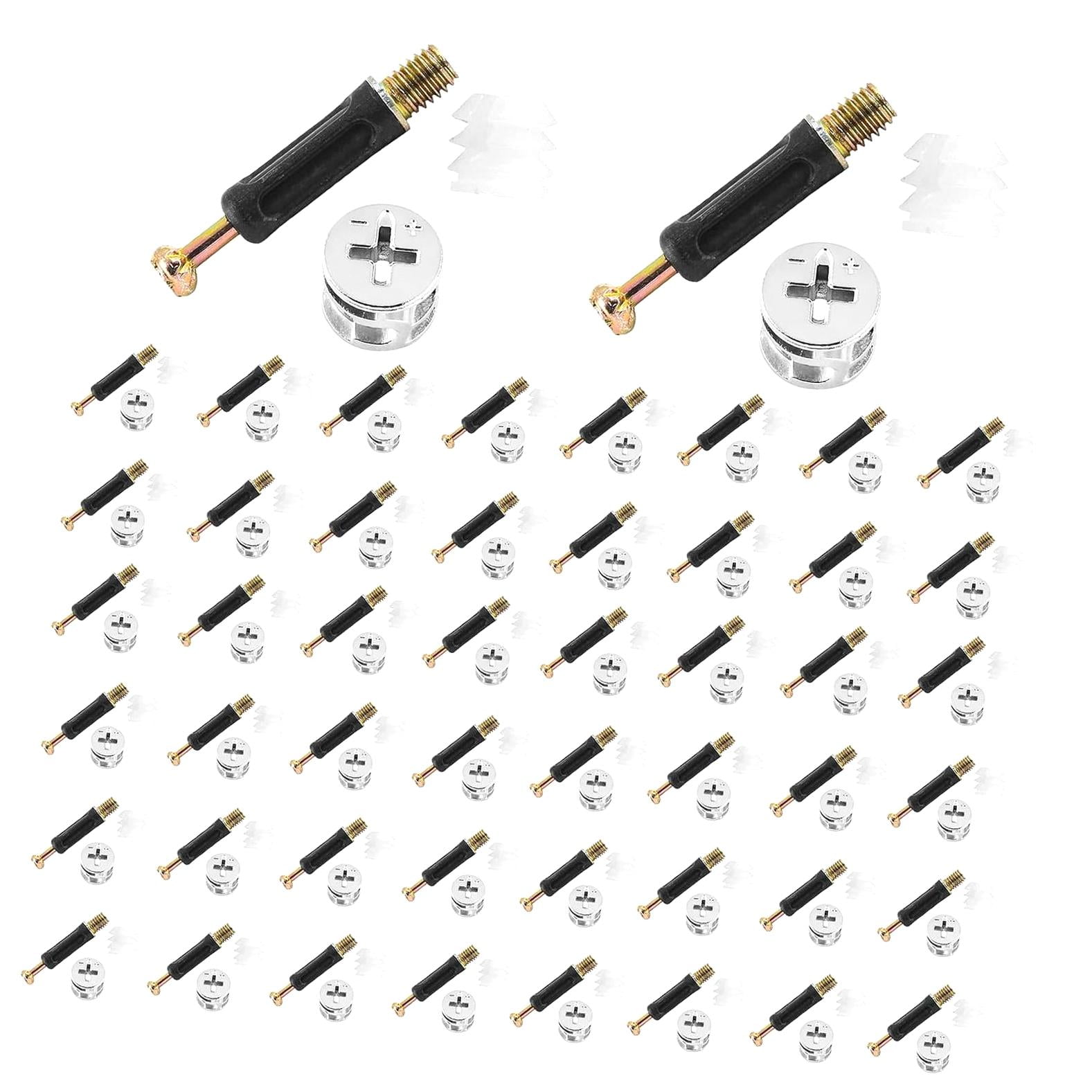 Fuliko 50 Set 40mm Cam Lock Screws for Furniture,3 in 1 Cam Lock ...