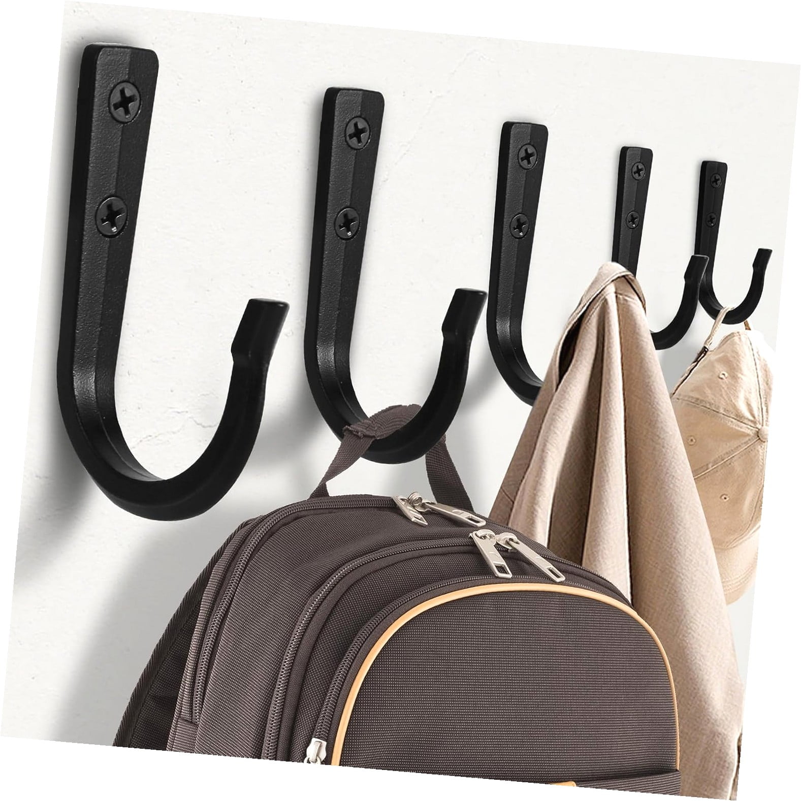 Fuliko 5Pcs Large Size Wall , Coat Hangers, Wall Mounts for Hanging ...