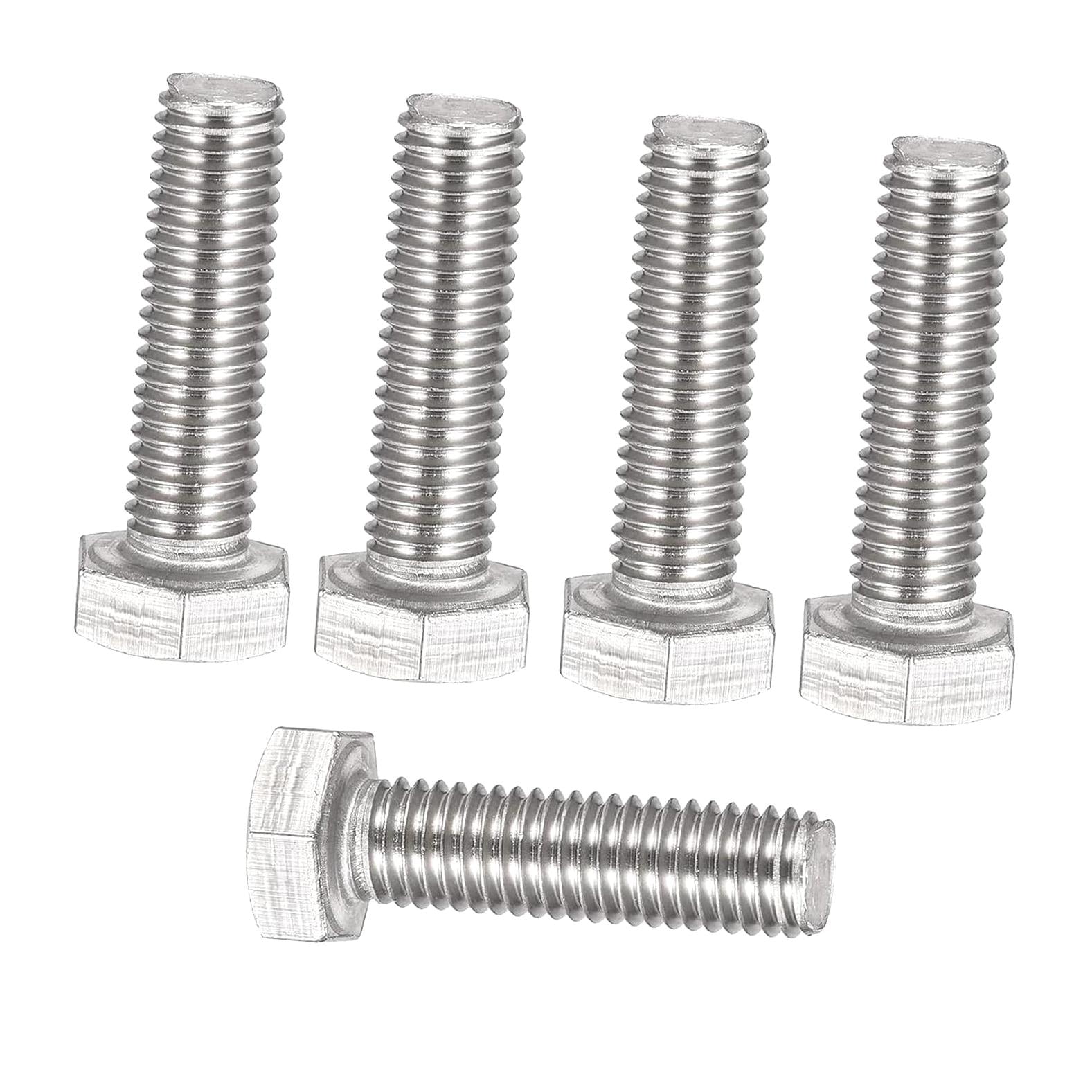Fuliko 5Pcs M10 x 40mm Hex Bolts, 304 Stainless Steel 18-8, Fully ...