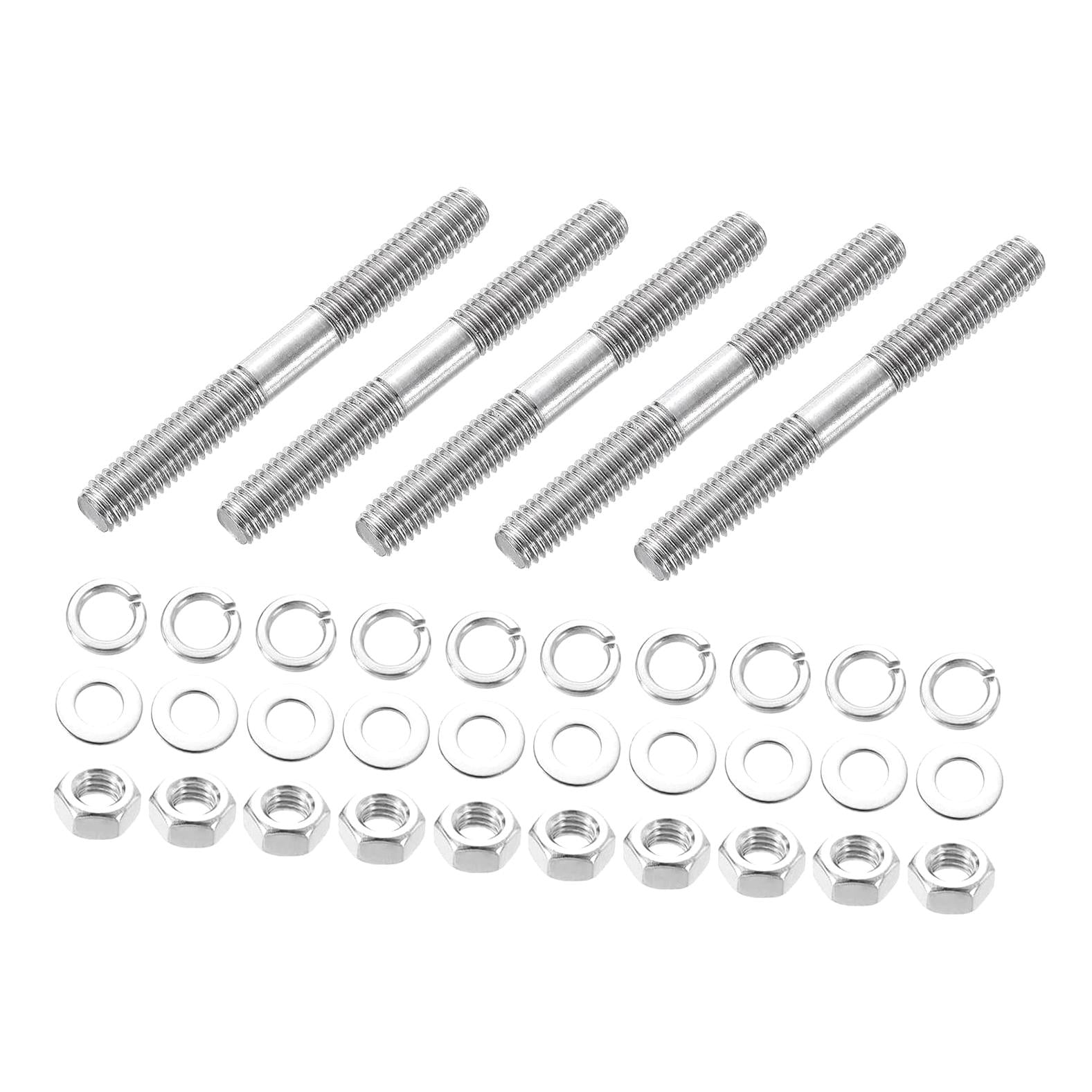 Fuliko 5pcs Double Ended Stud Screws, M8x70mm 304 Stainless Steel Dual ...