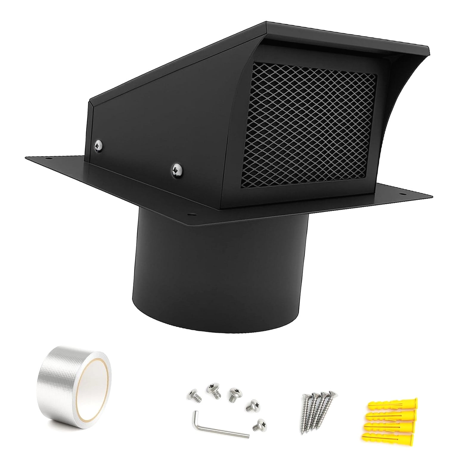Fuliko 6 Inch Exterior Dryer Vent Cover Outside, Wall Vent Cover Hooded ...