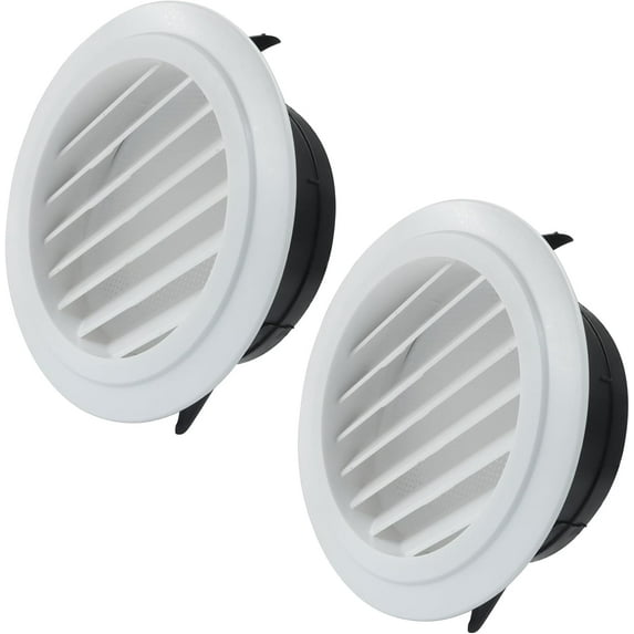 Fuliko 6 Inch Soffit Vents, White Exterior Round Exhaust Vent with ...