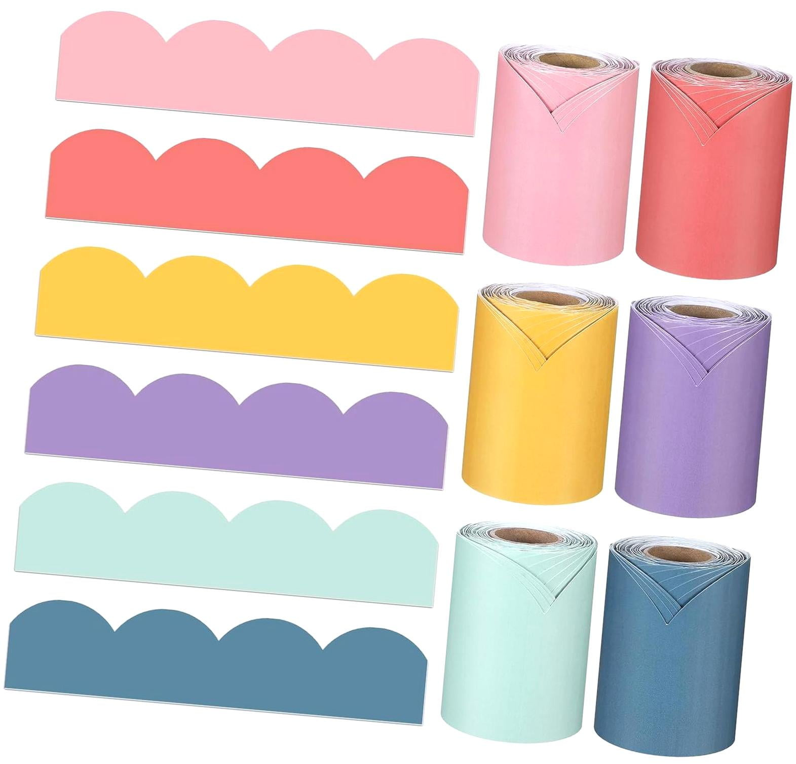 Fuliko 6-Pack 196.8 ft Bulletin Board Borders, Colorful Wavy Trim for ...