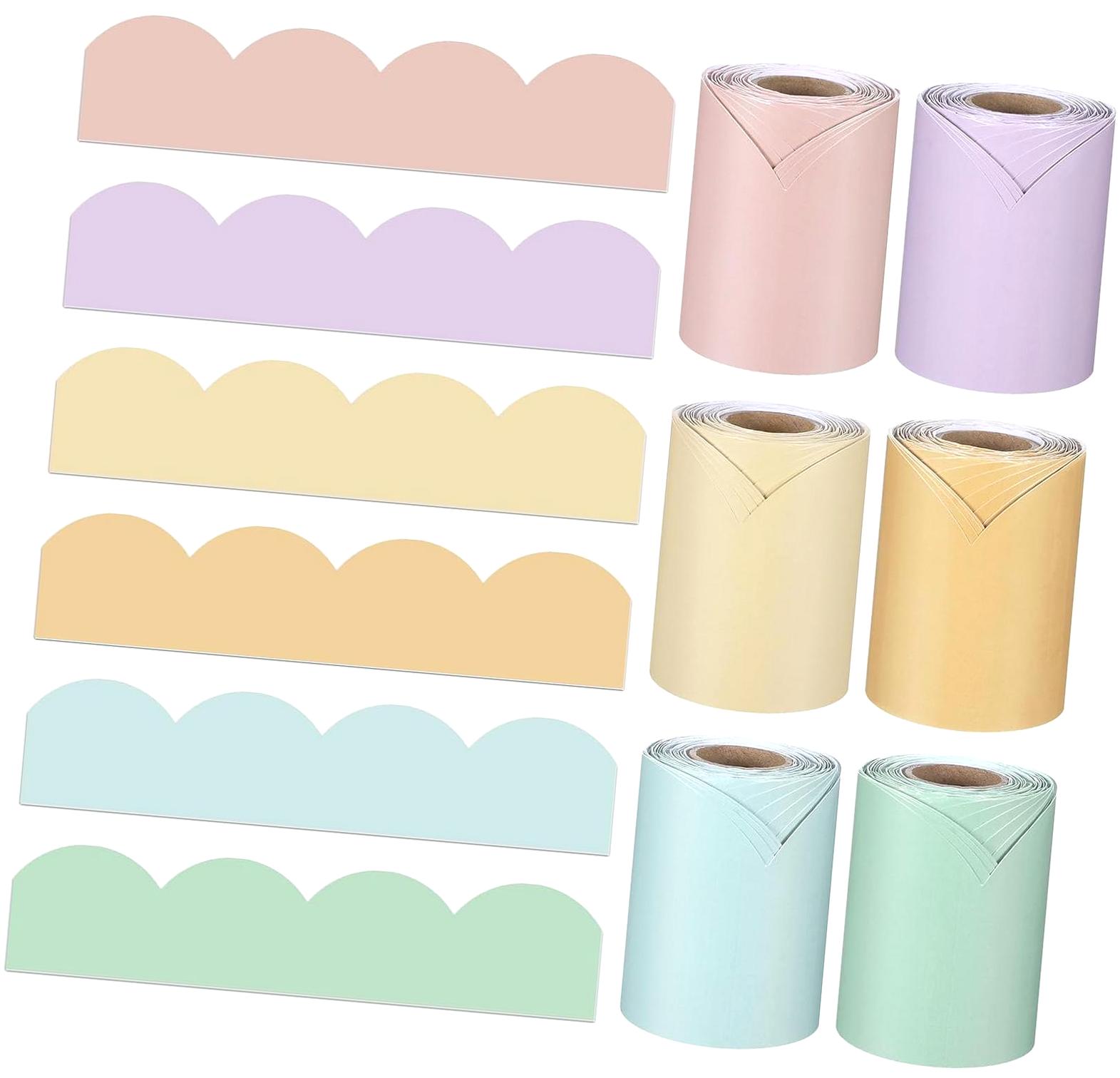 Fuliko 6-Pack 196.8 ft Bulletin Board Edges, Vibrant Wavy Border for ...