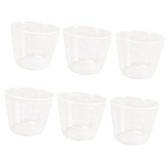 Fuliko 6 Pack Clear Plastic Measuring Cups 160ml, Double Cooker Cups for Dry, Laundry Use, and ...