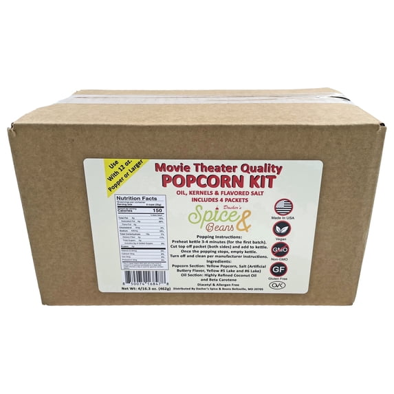 Home Theater All in One Popcorn Kit For 12 oz. Popper Portion Packets ...