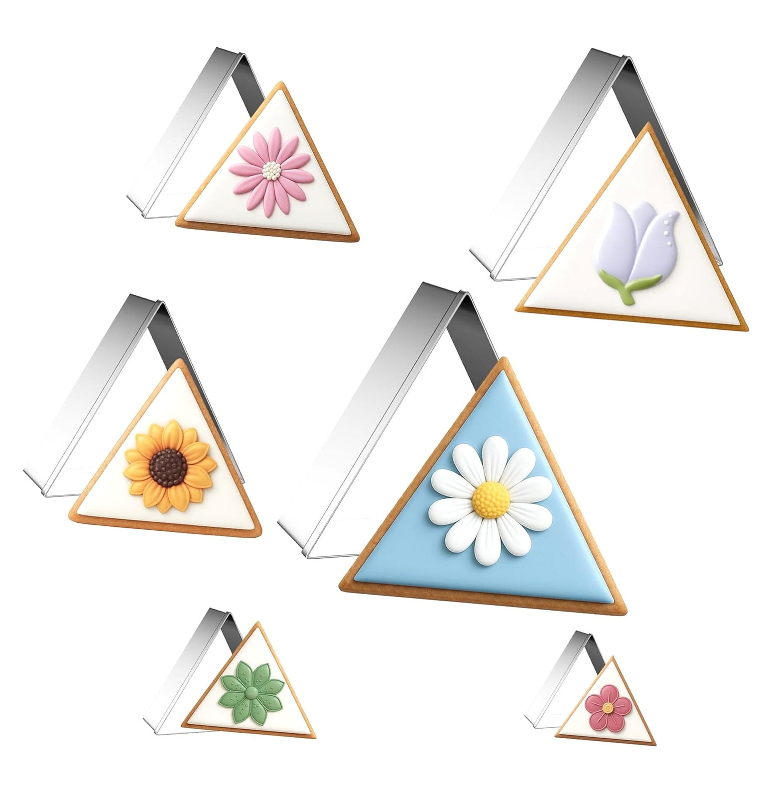 Fuliko 6-Piece Triangle Cookie Cutter Set, Steel Kitchen Baking ...