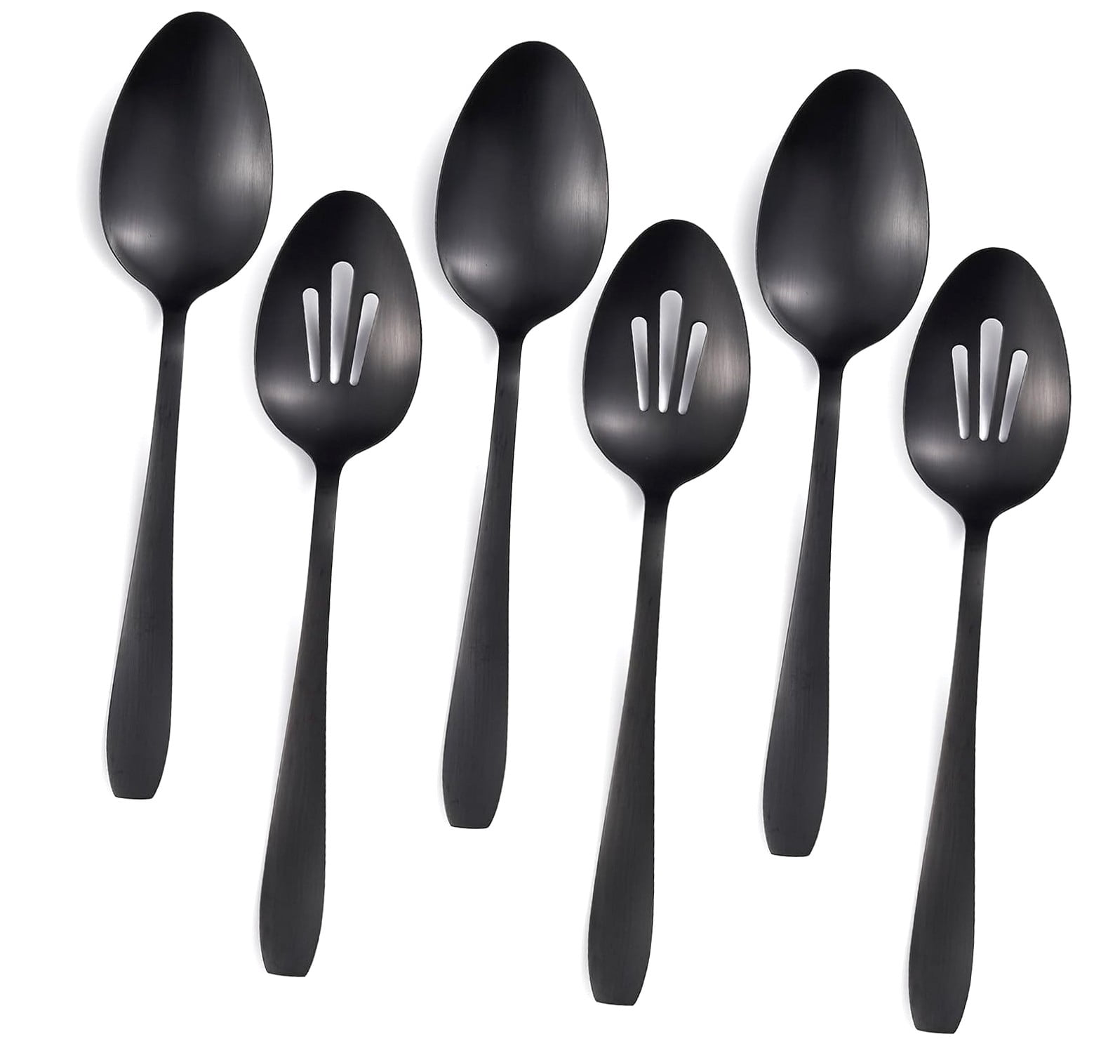 Fuliko 6 Pieces Large Serving Set 3 Spoons 3 Slotted Spoons 10.6 Inch ...