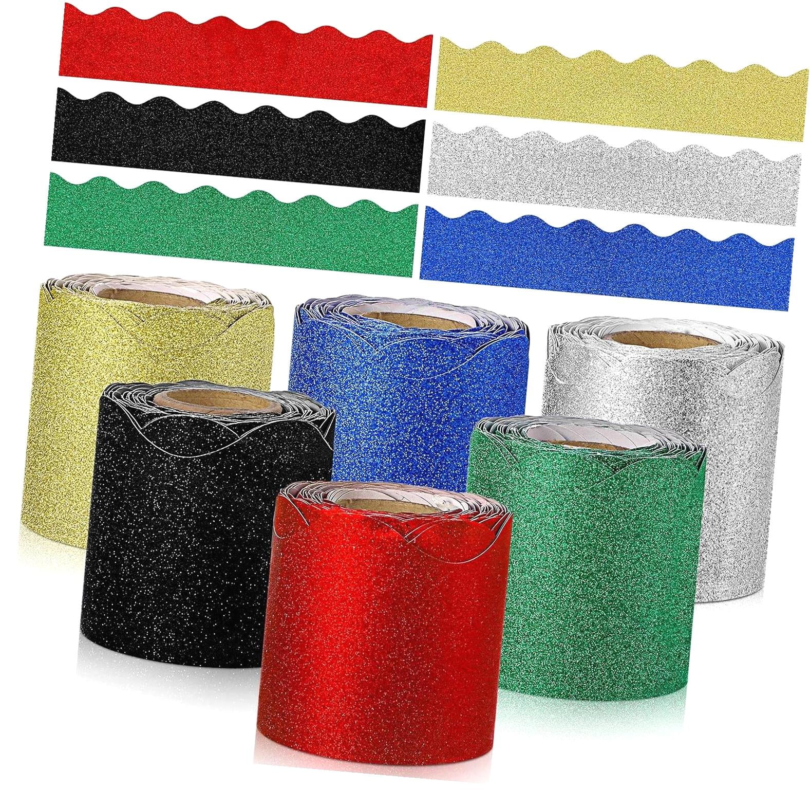 Fuliko 6-Roll Set 196.8 Feet Bright Bulletin Board Borders, Scalloped ...