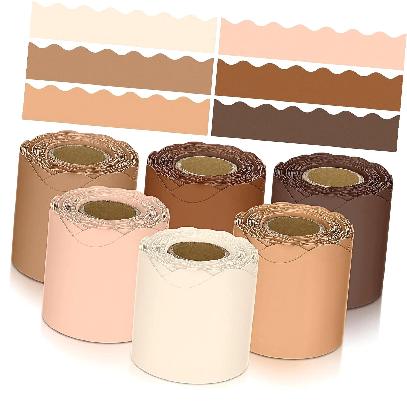 Fuliko 6 Rolls 196.8 Feet Colorful Bulletin Board Borders Scalloped ...