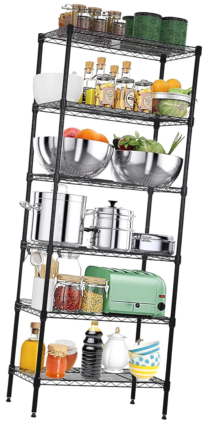 Fuliko 6-Tier Metal Wire Shelving Unit Snack Height NSF Certified ...