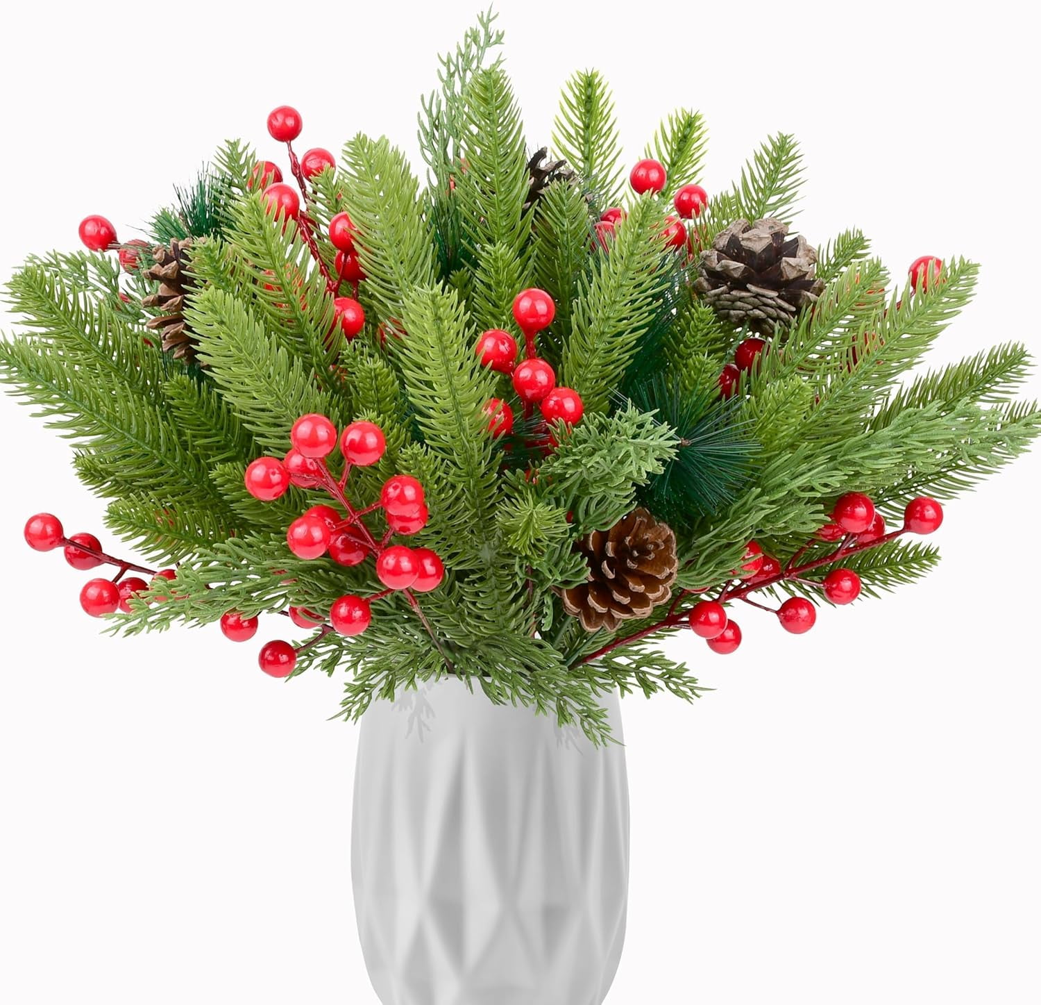 Fuliko 68 Piece Christmas Artificial Pine Set, 12 Inch Branches with ...