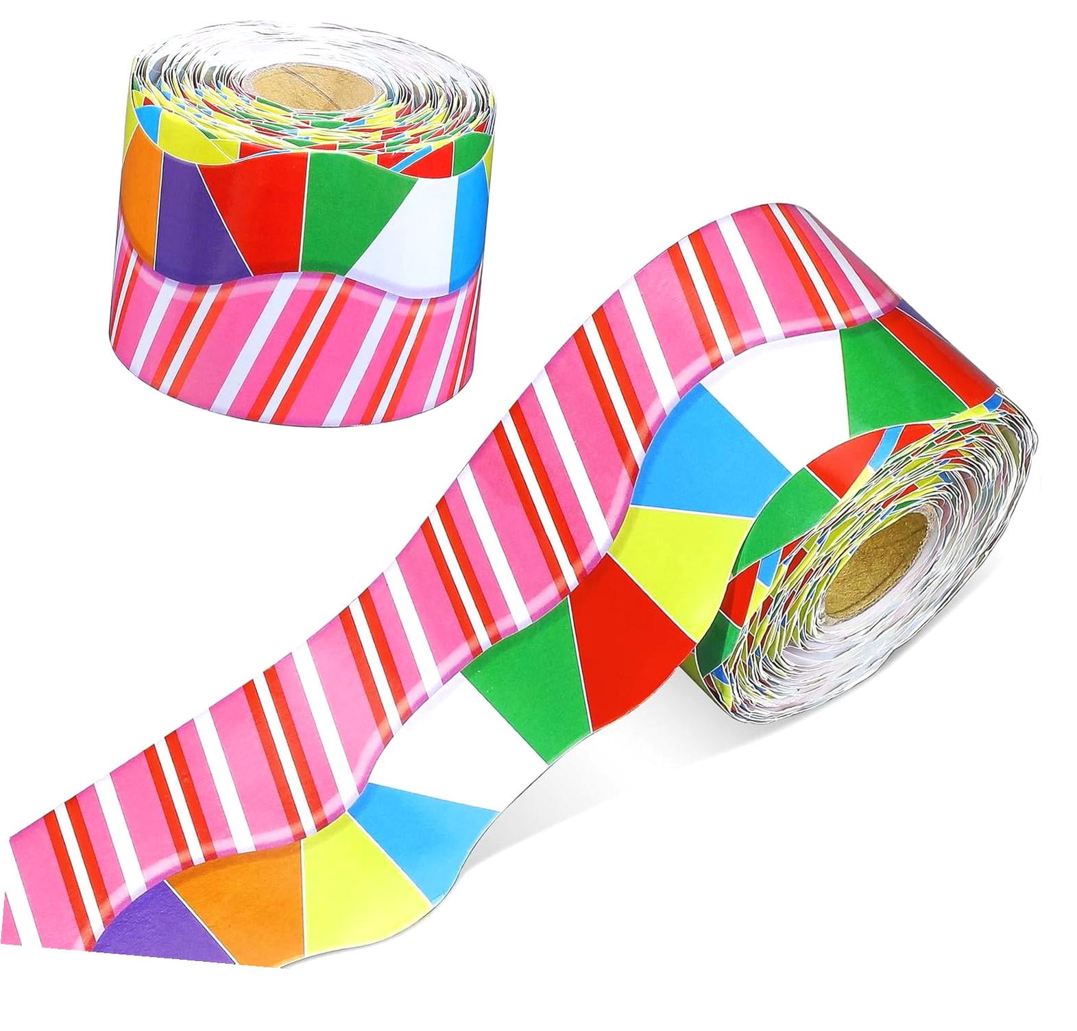 Fuliko 69ft Candy-Themed Scalloped Bulletin Board Border for Classroom ...