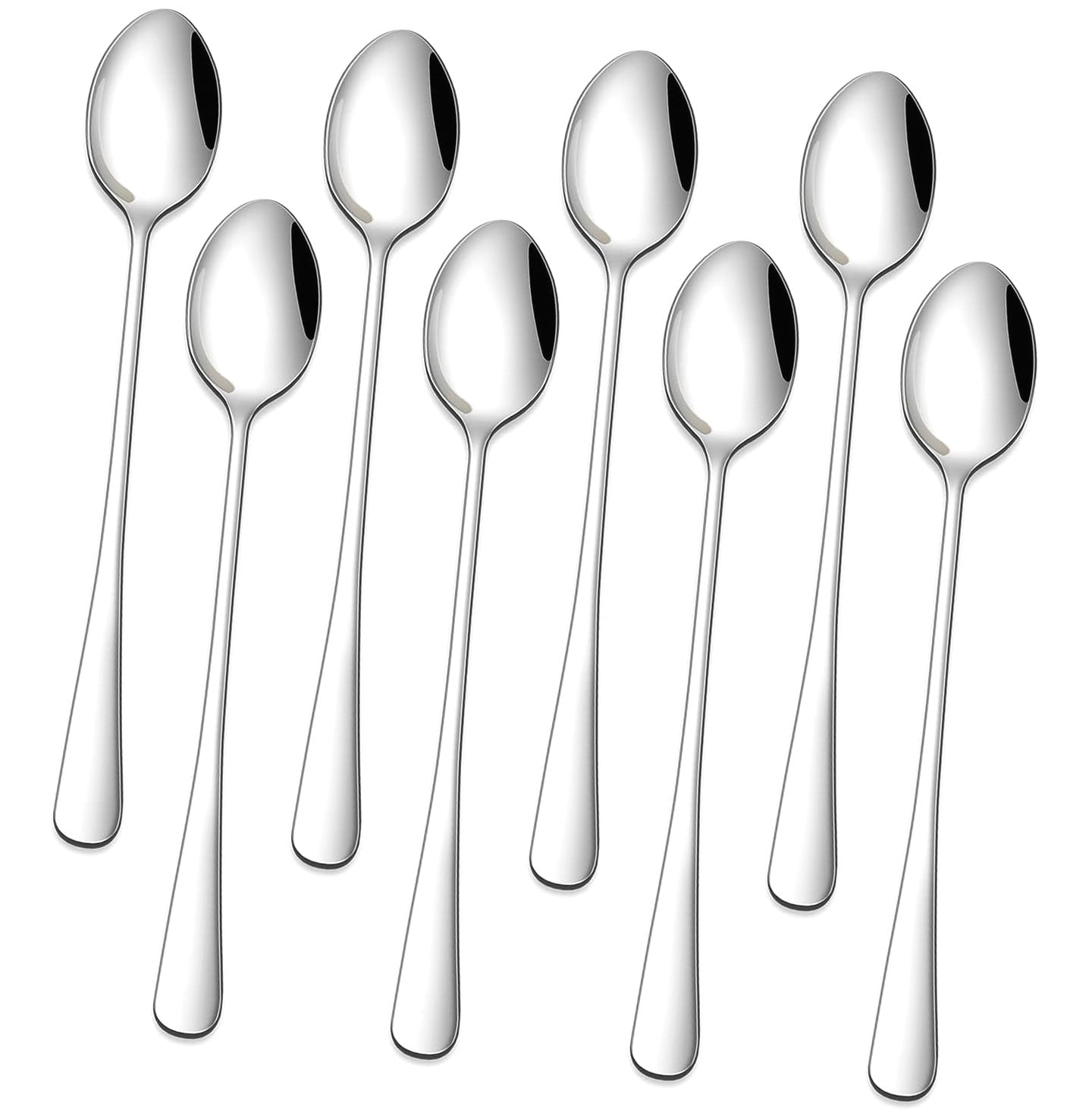 Fuliko 7.5 Inches Steel Iced Tea Spoons, Set Of 8 Long Stirring Spoons ...
