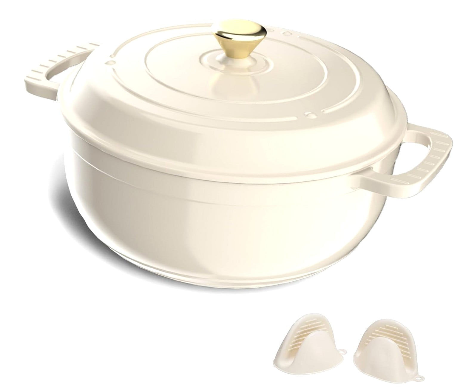 Fuliko 7.5QT Enameled Cast Iron Round Dutch Oven Pot with Lid, Non ...