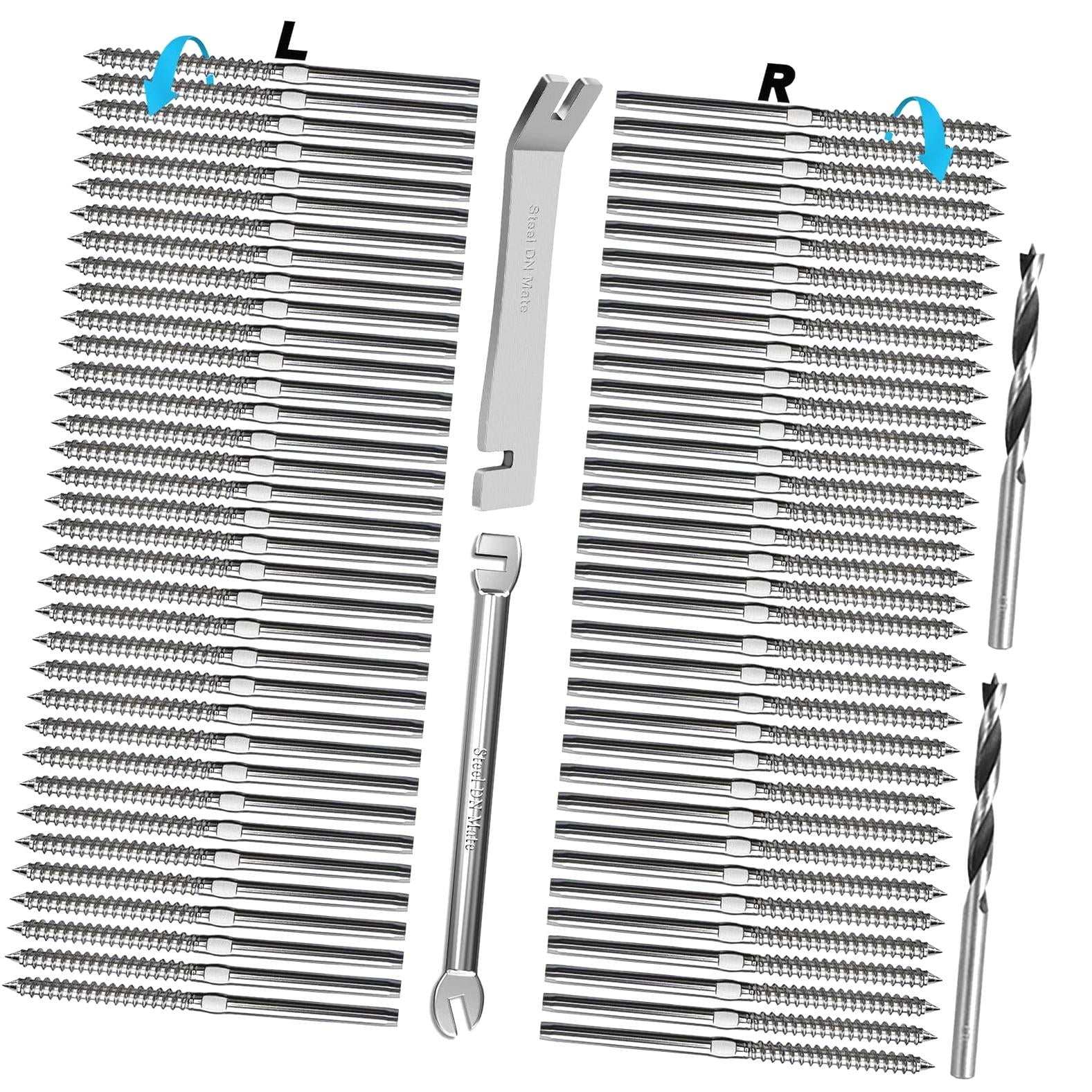 Fuliko 70 Pack T316 Stainless Steel Right&Left Handed Thread Swage Lag ...