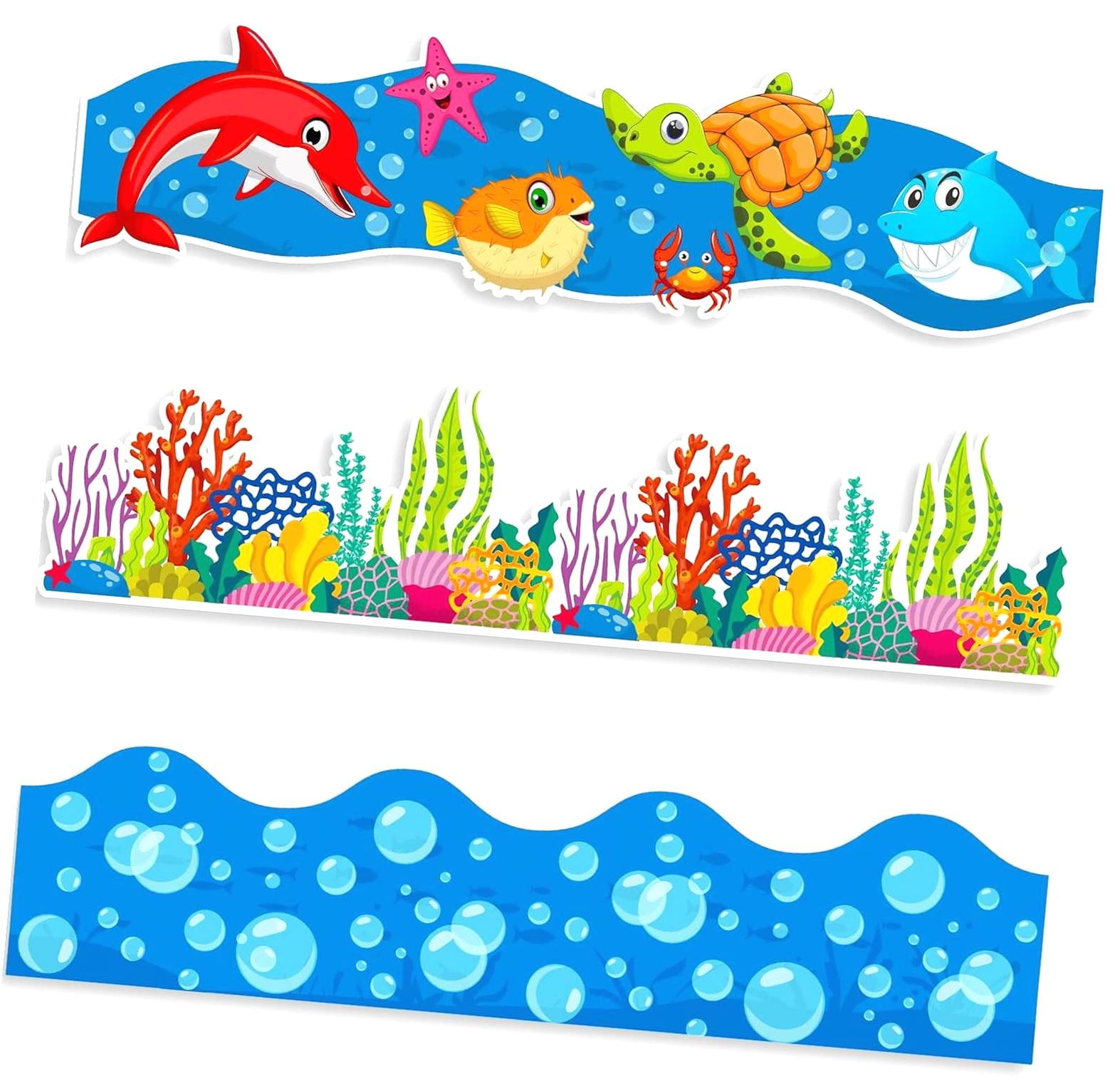 Fuliko 71 ft Summer Ocean Bulletin Board Borders Under The Sea ...