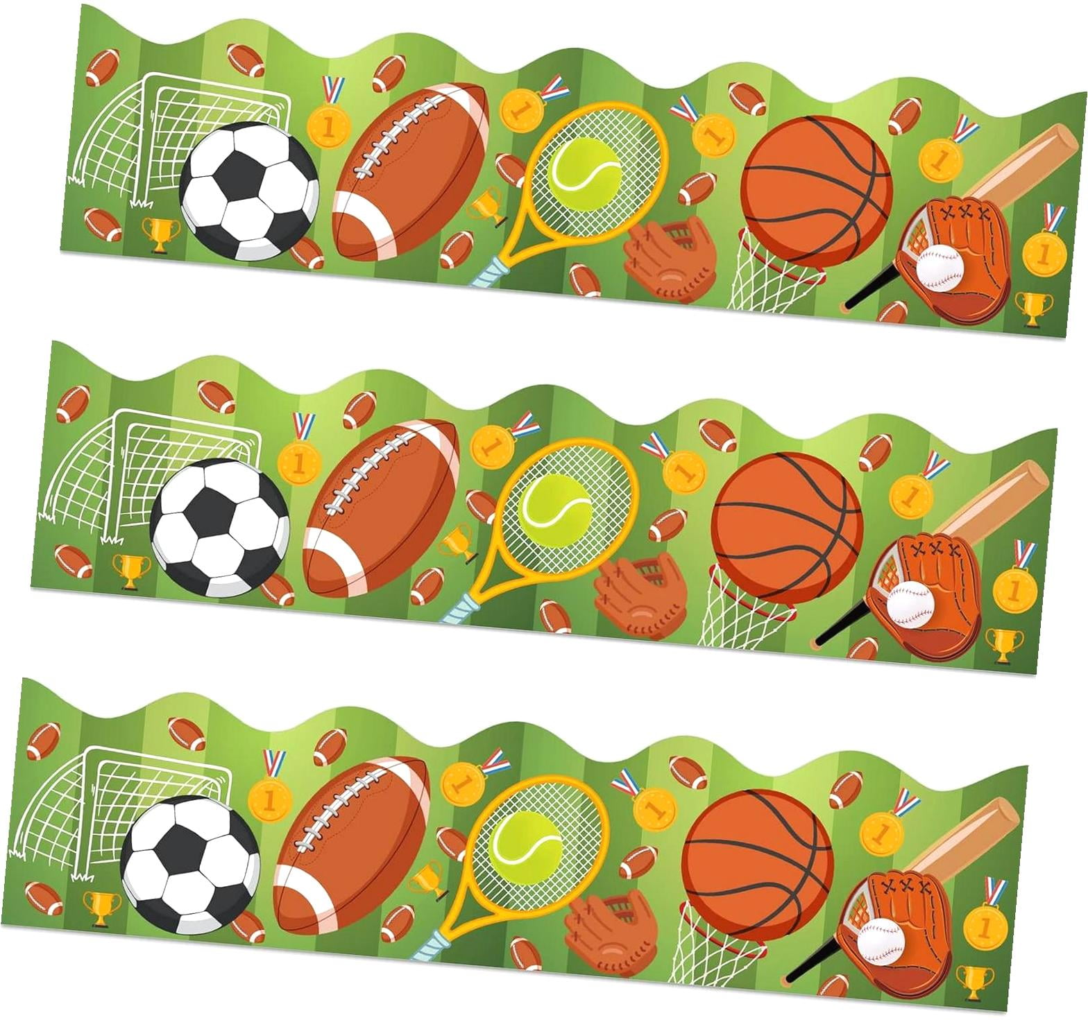 Fuliko 72 Feet Athletic Bulletin Board Borders Football Trims for ...