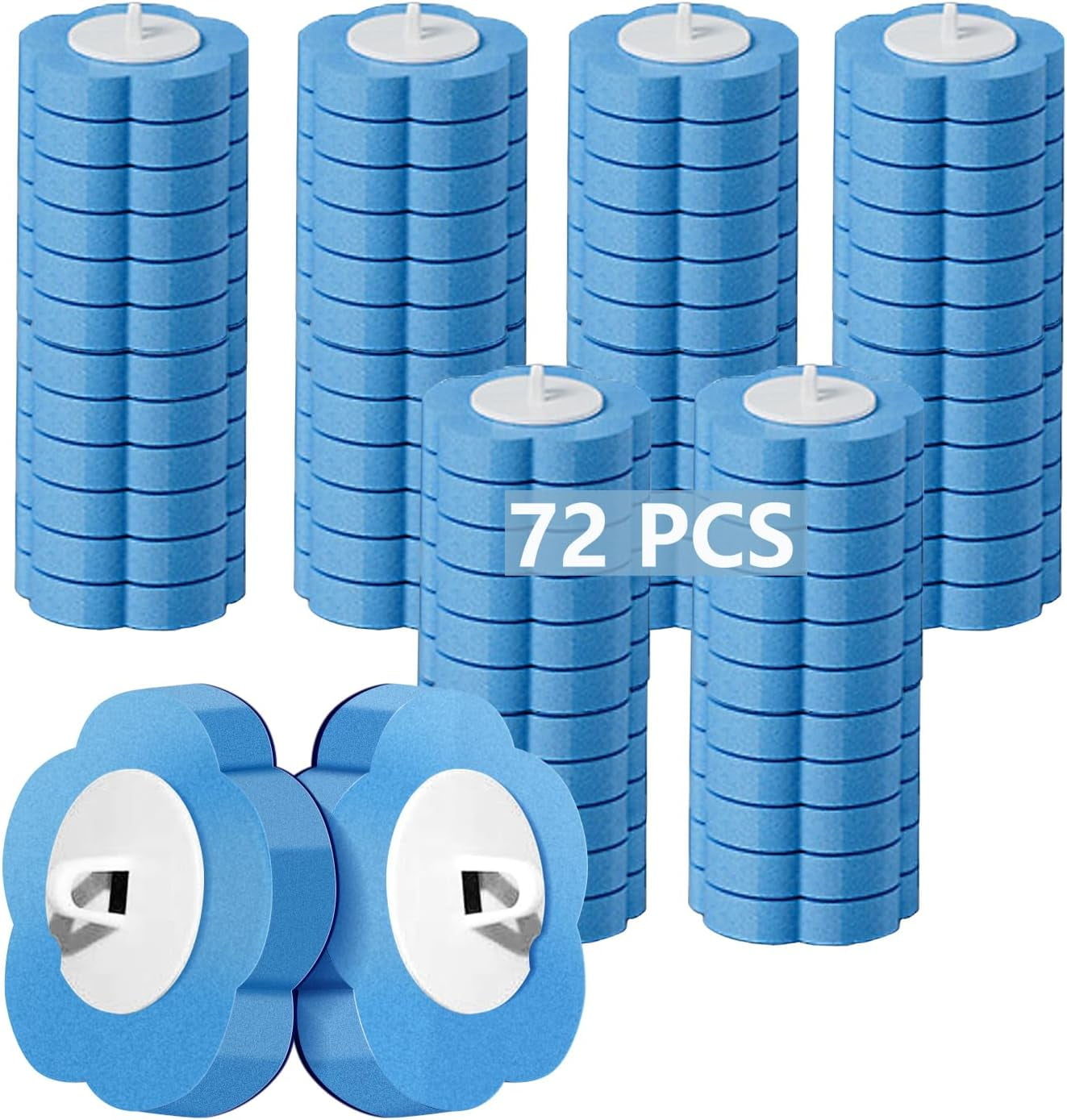 Fuliko 72 Pieces Toilet Wand Refills, Toilet Cleaner Refill Toilet ...