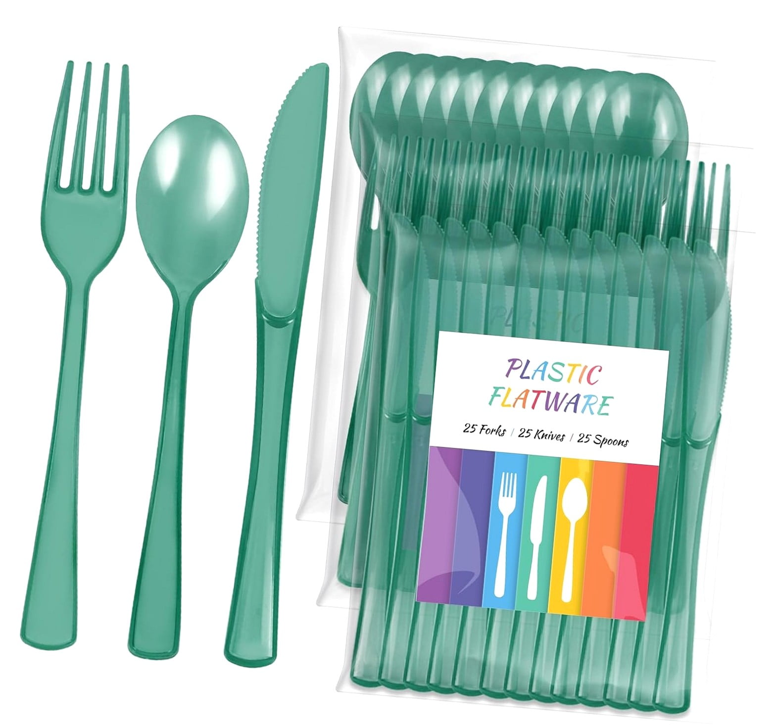 Fuliko 75 Pack Cutlery Set, Clear Plastic Silverware Utensils Set ...