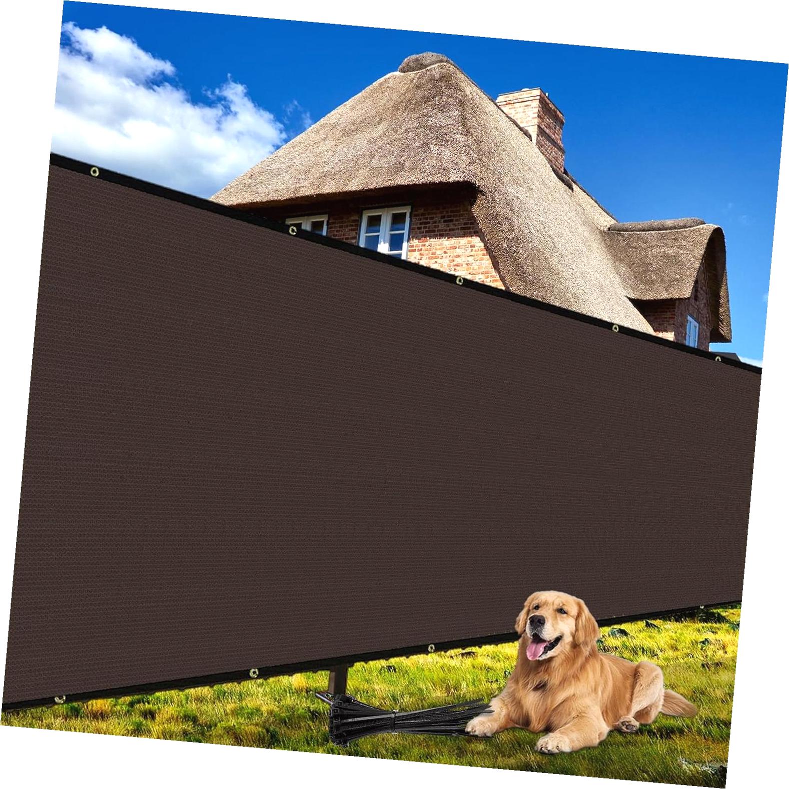 Fuliko 8 Feet By 25 Feet Privacy Fence Screen, 170 Mesh Shade Netting ...