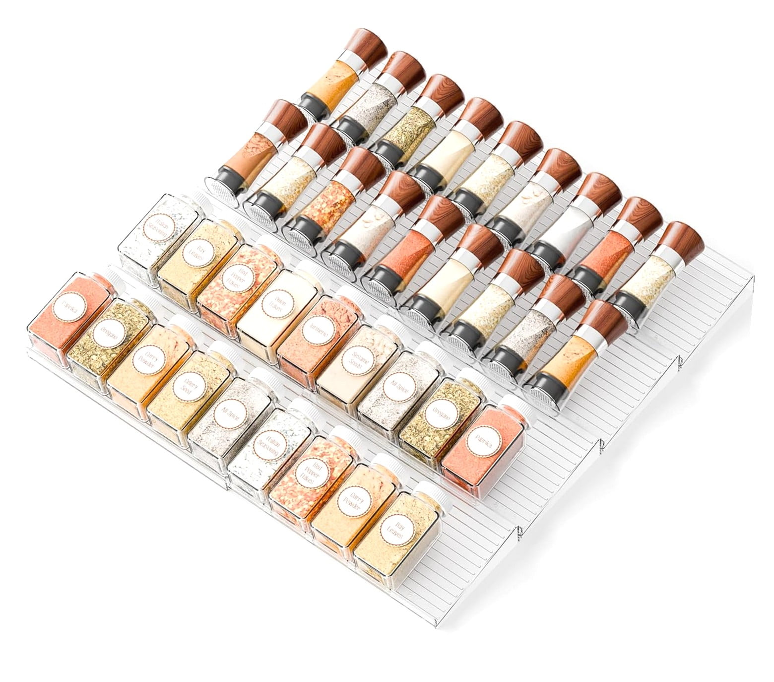 Fuliko 8 Pack Narrow Spice Rack for Drawer Expandable From 9" to .7 ...