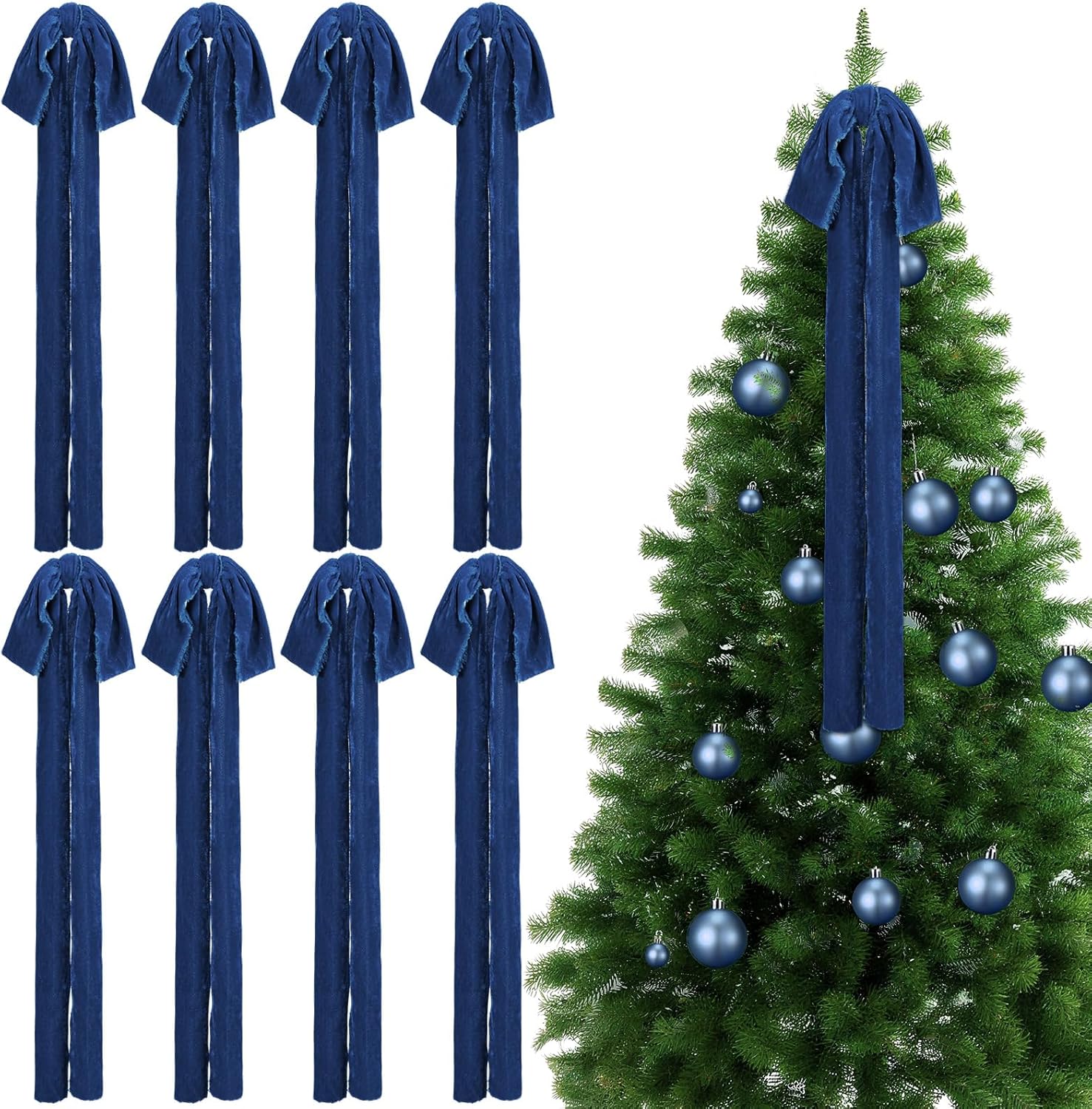 Fuliko 8 Pcs Extra Large Christmas Velvet Bows, .7 8.7 Bow for ...