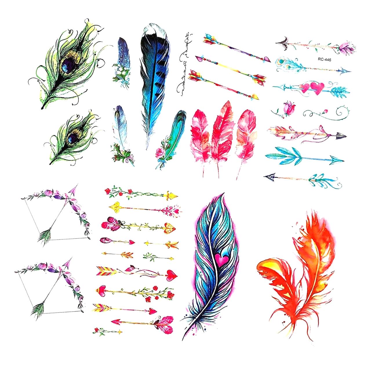 Fuliko 8-Piece Vibrant for Women, Peacock, Rainbow, and Arrow Designs ...