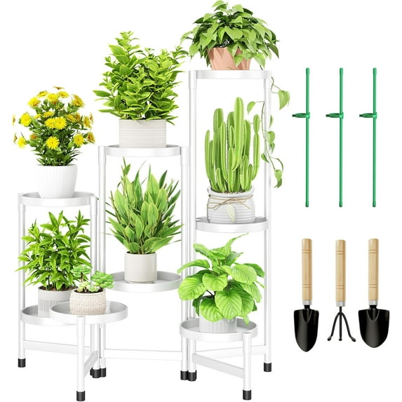 Fuliko 8 Tier Metal Plant Stand Indoor, Rotatable Corner Plant , Tiered ...