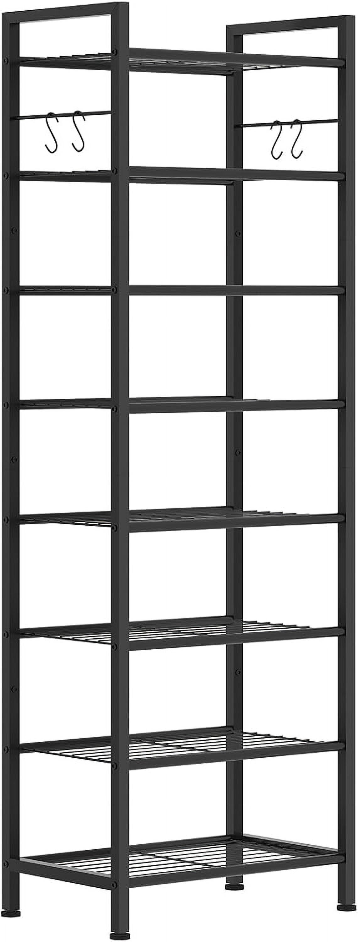 Fuliko 8 Tiers Narrow Shoe Rack 16-24 Pairs, Sturdy Metal Tall Shoe ...